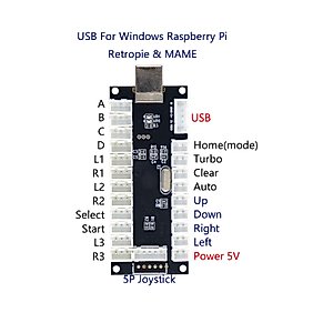 SJ@JX Arcade Game LED DIY Kit Mechanical Keyboard Switch Arcade LED Button LED Joystick Controller Zero Delay USB Encoder for PC MAME Retropie JAMMA