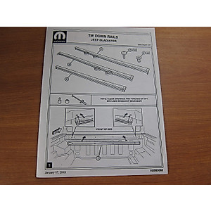 Mopar 2020 Jeep Gladiator Trail Rail System Tie Down Rails New OEM