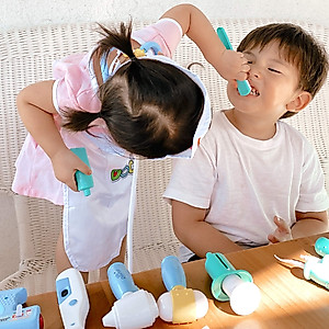 Doctor Kit for Kids Dentist Toys Pretend Play, Medical Kit Gifts Boy & Girl Learning Educational Toddler Games Role Play, Preschool and Ages 3+