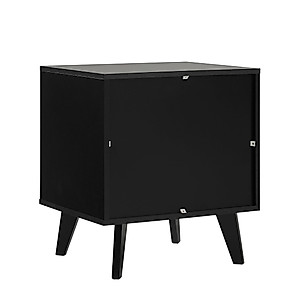 Walker Edison Raelyn Mid-Century Modern 1-Drawer Nightstand, 20 Inch, Black