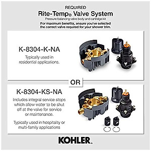 Kohler K-TS22026-4-BL Tempered Shower Trim Set, Matte Black