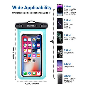 Universal Waterproof Phone Pouch - Waterproof Case for iPhone 14 13 12 11 Pro Max XS Plus Samsung Galaxy Cellphone Up to 7.0"， IPX8 Waterproof Cellphone Dry Bag Beach Vacation Essentials-2 Pack