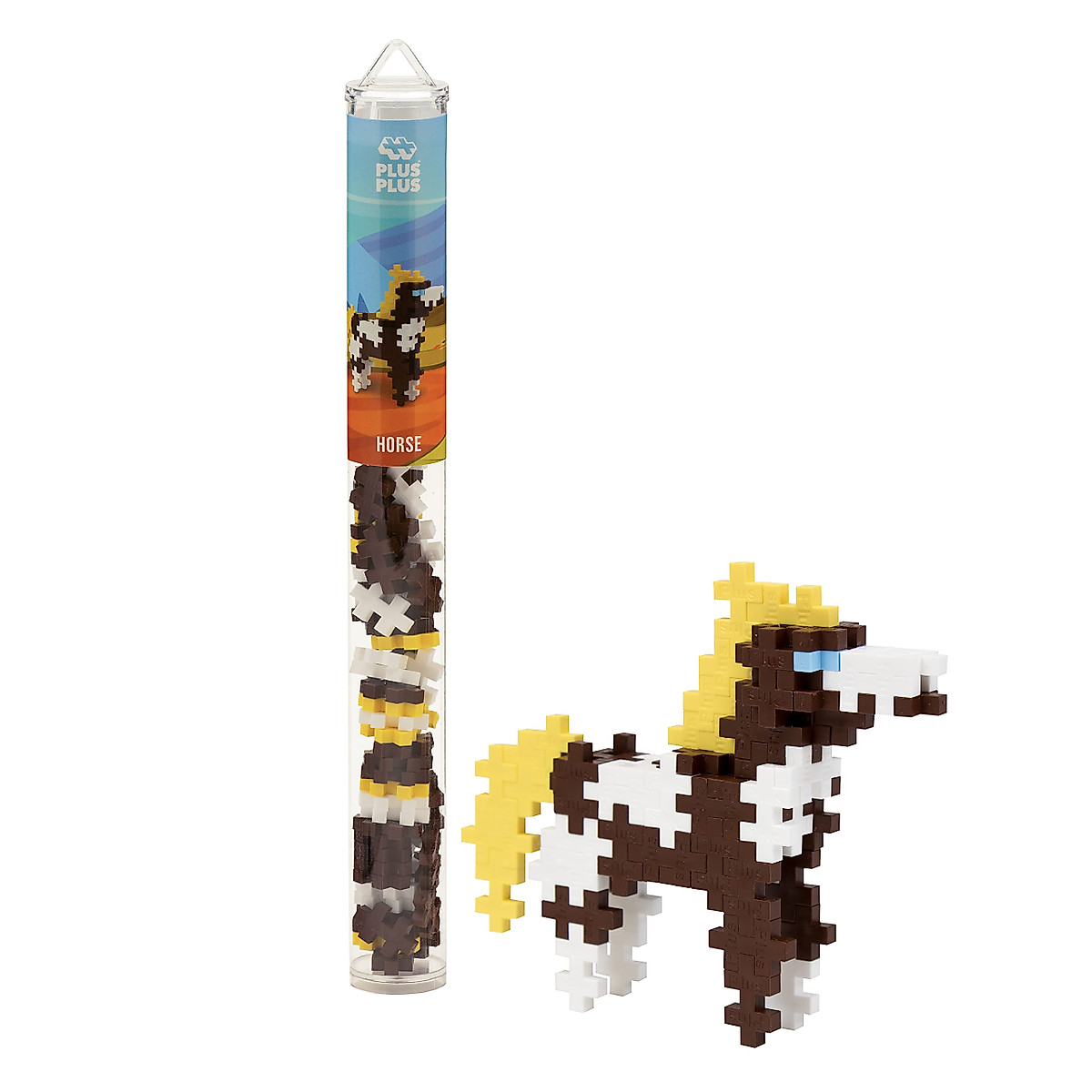 PLUS PLUS Building Block Playset Kit, Themed Figures 3D Puzzle, Fun Stem Toys for Kids, 350 Mini Interlocking Pieces - 5 Tube Bundle, Farm