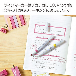 KOKUYO 2-Way Vivid Highlighter 5 Colors Set. Mark+ Dual Tips Markers, Quick Dry Chisel Fine Tip 5 Pack of Gold, Gray, Light Green, Navy, Red. Japan Import (PM-MT200-5S2)