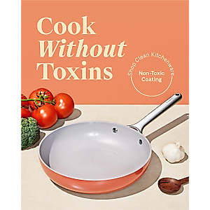 Caraway Fry Pan Trio - Non-Stick Frying Pans (10.5” & 8”) & Non-Stick Saute Pan - Non Toxic, PTFE & PFOA Free - Oven Safe & Compatible with All Stovetops (Gas, Electric & Induction) - Perracotta