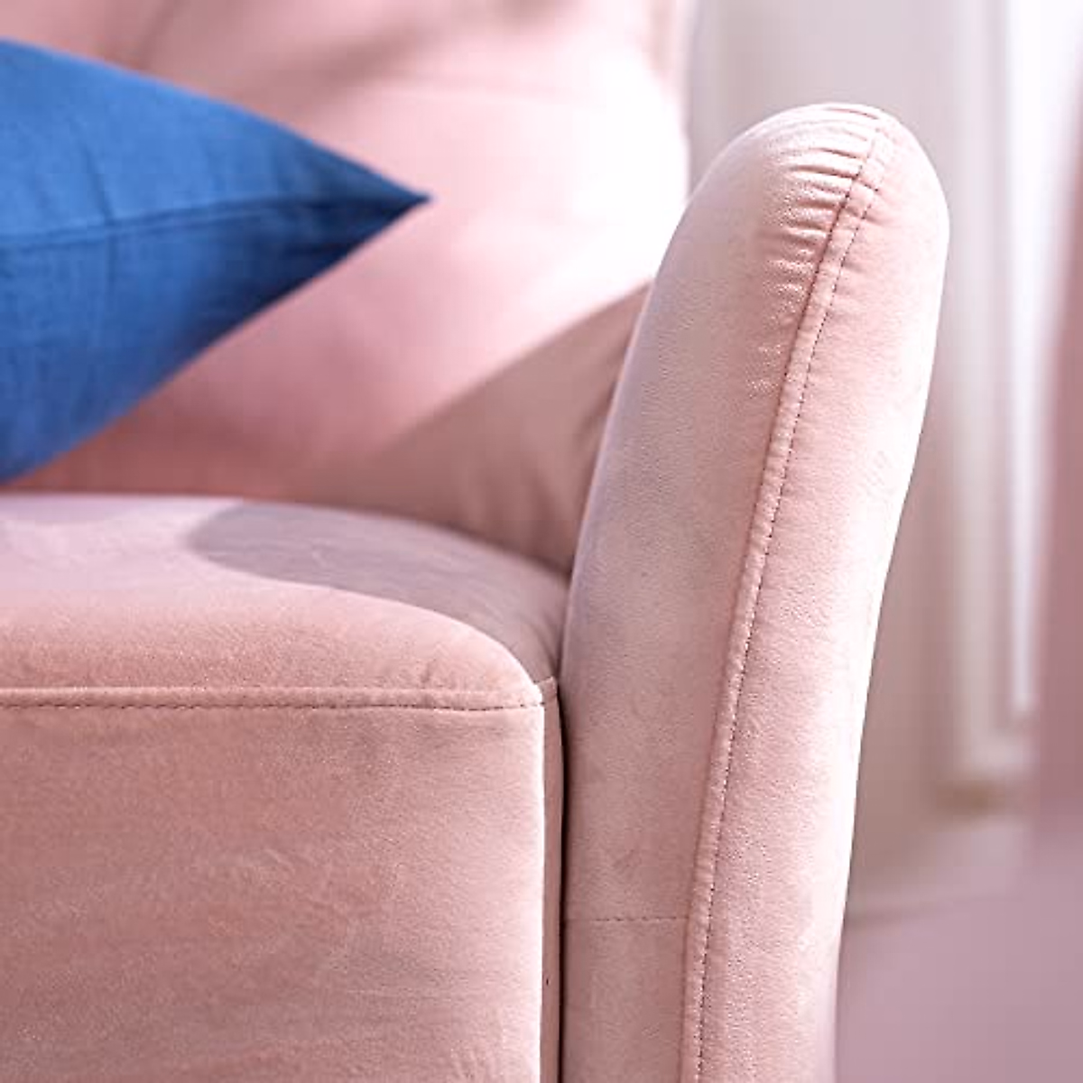 ZINUS Ricardo Velvet Loveseat Sofa, Easy, Tool-Free Assembly, Blush Velvet