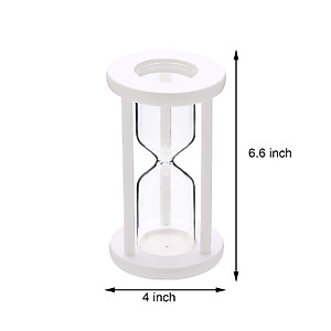 Empty Hourglass Sand Timer Set:White Wood Frame Sand Watch, Sand Clock, Reloj De Arena, Large Hour Glass Sandglass DIY Fillable Unity Sand Ceremony Kit for Wedding Home, Desk, Office Decorative¡­
