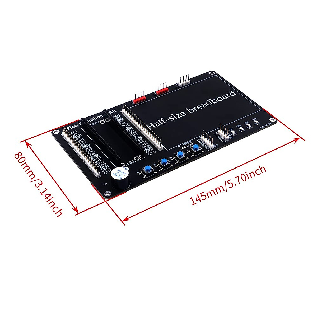 GeeekPi Basic Starter Kit for Raspberry Pi Pico/Pico W, BreadBoard Kit with Half-Size Breadboard and Jumper Wire Pack for Raspberry Pi Pico/Pico W (Raspberry Pi Pico/Pico W Not Included)
