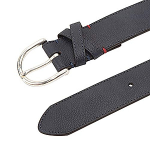 Tommy Hilfiger Women's Leather Cross Band Casual Fashion Belt, Navy Cross Band, Medium