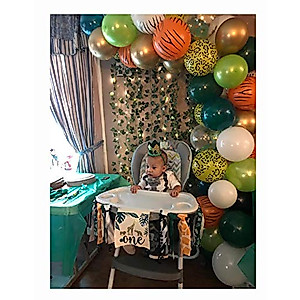 Ullovit First 1st Birthday Crown for Baby Boys Prince, Sparkle Gold Green Wild One Birthday Hat Headband Cake Smash Photo Decoration by Moonlightgo