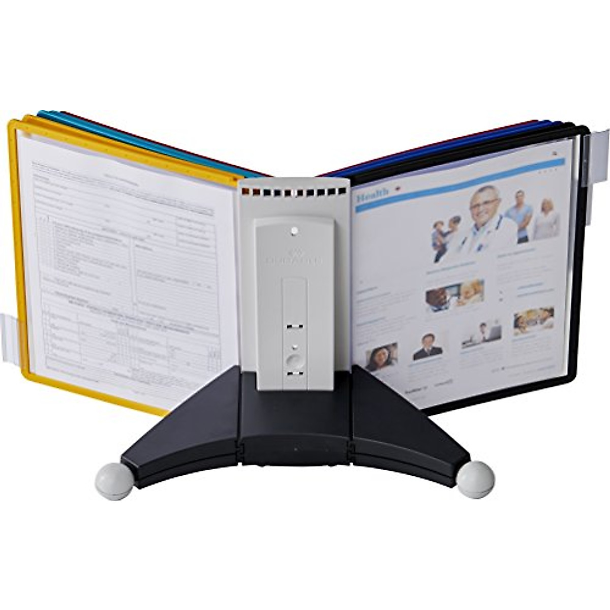 DURABLE Desktop Reference System, 10 Double-Sided Panels, Letter-Size, Assorted Colors, SHERPA Design (554200)