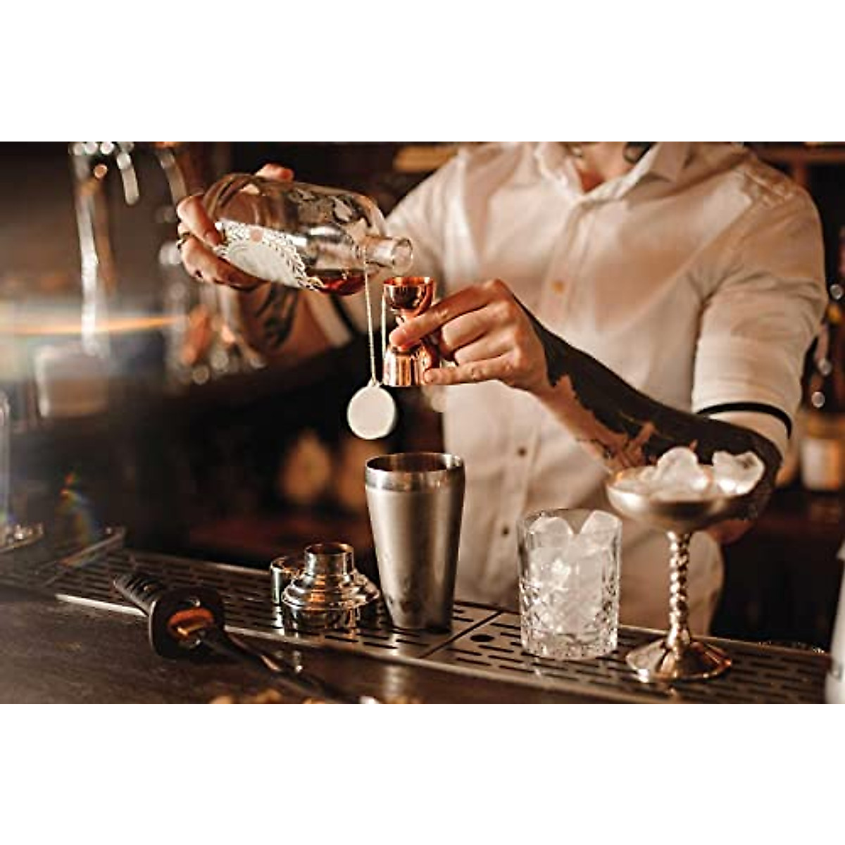 Derrison Bell Jigger Stainless Steel Bar Tool With 0.5oz, 1oz, 1.5oz and 2oz Measuring Marks, Mirror Polished Finish, One Jigger