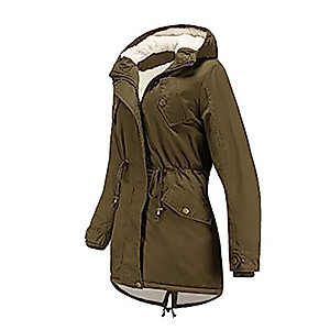 JEGULV Winter Overcoats for Women,Womens Long Puffer Jacket Winter Plus Size Down Coat Thicken Fleece Lined Parka Warm Jacket Overcoats with Hooded,Y2K Zip Up Hoodie