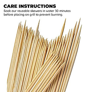 GOOD LIVING 12-Inch Bamboo Skewers for Fruit, BBQ, Shrimp, Vegetables and More, 1-Pack (100 Skewers)