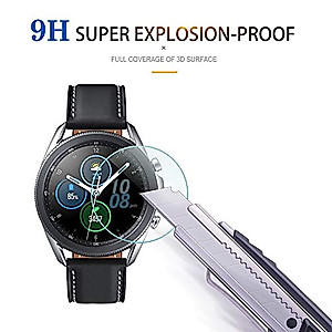 Suoman 4-Pack for Samsung Galaxy Watch 3 45mm Screen Protector, Tempered Glass Screen Protector for Galaxy Watch 3 45mm (2020)[Anti-Scratch] [2.5D 9H Hardness]