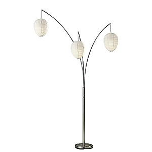 Adesso Home 4108-22 Transitional Three Light Floor Lamp from Belle Collection in Pwt, Nckl, B/S, Slvr. Finish, 46.00 inches, Brushed Steel