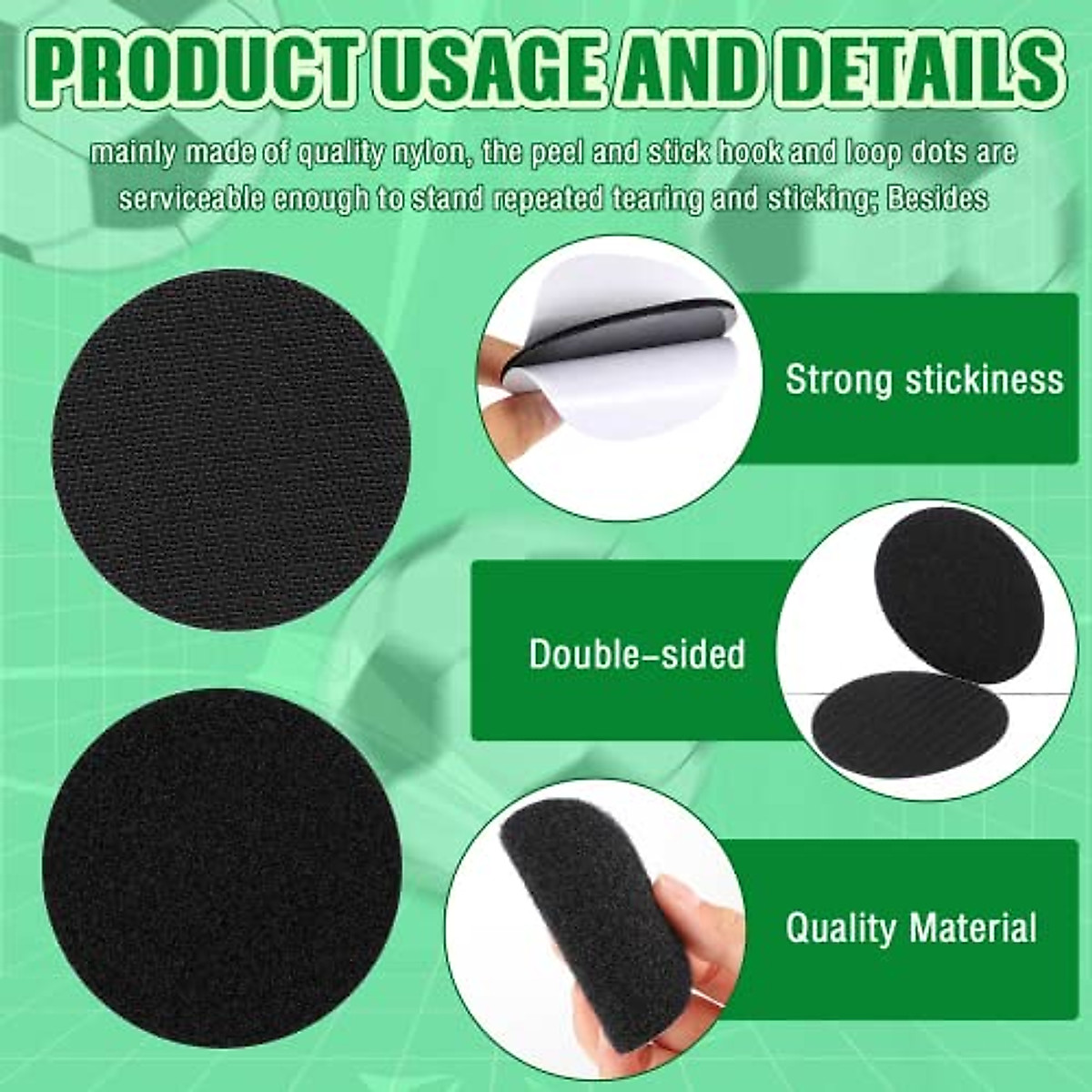 CHENGU 12 Pairs Referee Patch Hook and Loop Dots 3 Inch Self Sticky Circle Hook and Loop Round Adhesive Loop Tape Double Sided Hook and Loop Fasteners for Home Office School Wall Decor Tool Hanging