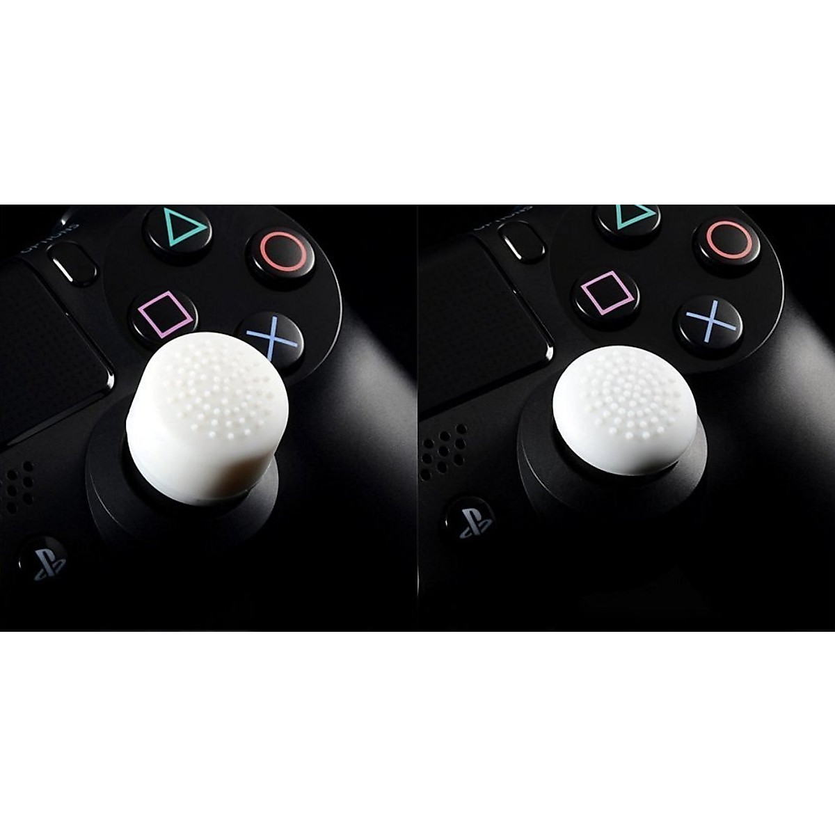 Ambertown Pack of 8 pcs Analog Controller Gamepad Raised Antislip Thumb Stick Grips Thumbsticks Joystick Cap Cover for PS5, PS4, PS3, Switch Pro, Xbox one, Xbox 360, Wii U, PS2 Controller (White)
