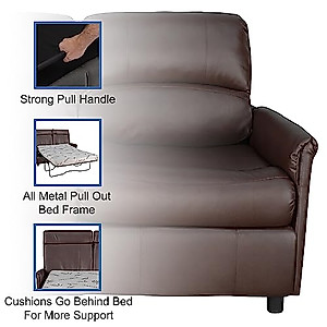 RecPro Charles Collection | 60" RV Hide A Bed Loveseat | Memory Foam Mattress | RV Sleeper Sofa | Pull Out Couch | RV Furniture | RV Loveseat | RV Living Room (Slideout) Furniture | Mahogany