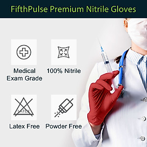 Light Burgundy Nitrile Disposable Gloves - 200 Count - 3 Mil Nitrile Gloves X Small - Powder and Latex Free Rubber Gloves - Surgical Medical Exam Gloves - Food Safe Cooking Gloves