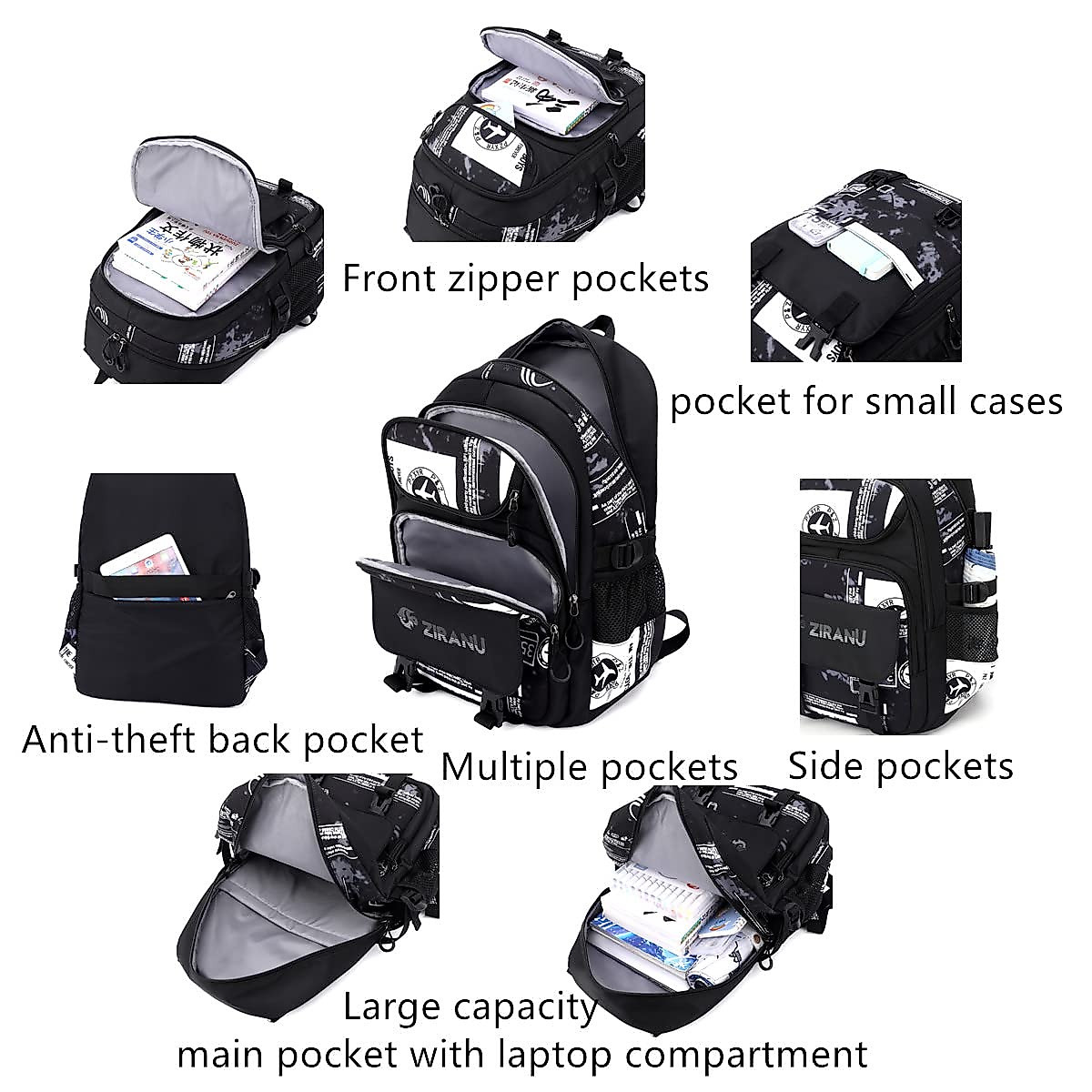 Large Capacity Kids Rolling Backpack Wheeled Elementary School Bag Primary Students Trolley Bookbag for Boys