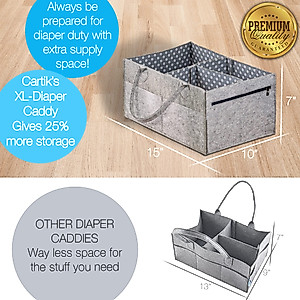 Baby Diaper Caddy Organizer – Nursery Basket with Convenient Leather Handles – Durable, Portable Changing Table Diaper Storage (2 Pack)