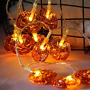CCOOfhhc Halloween String Lights, 20/40 LED Pumpkin Halloween Lights Indoor Outdoor Party and Christmas Decoration Warm White