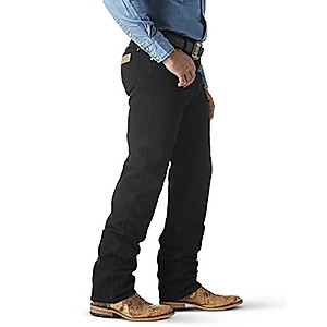 Wrangler Men's Cowboy Cut Active Flex Original Fit Jean, Black, 42W x 32L
