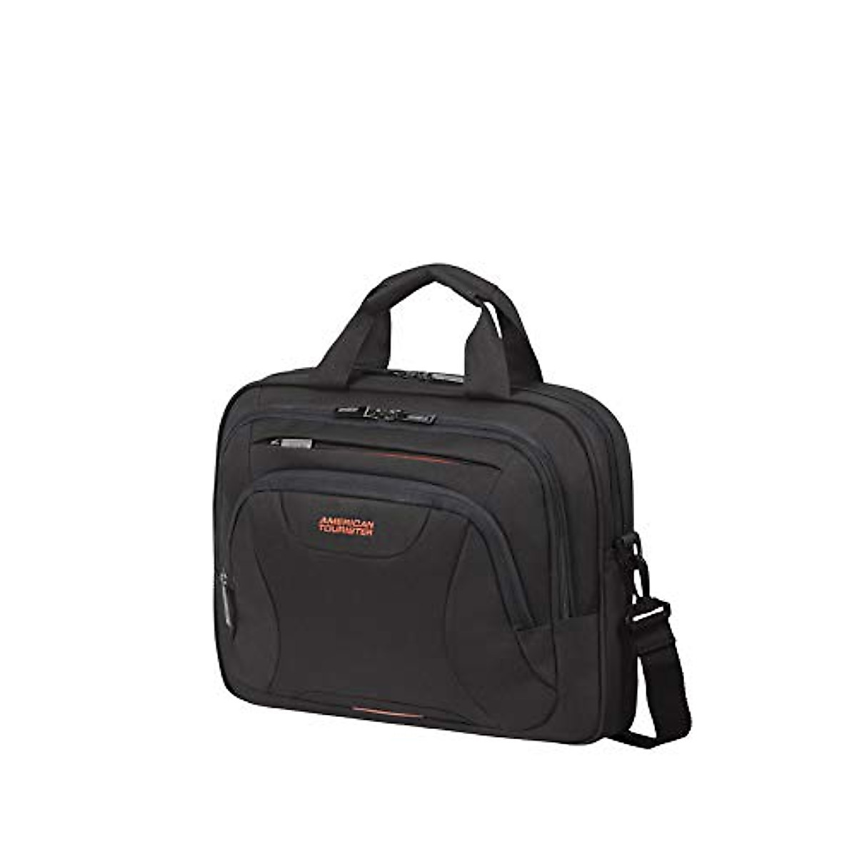 American Tourister Briefcase, Black (Black/Orange), S (13.3 Inch-14 Inch)