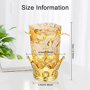 Gold Fillable Crown Goblet with Pouch for Candy Chocolate Cake Dessert Storage Decoration for Wedding Birthday Party(15 Pieces)
