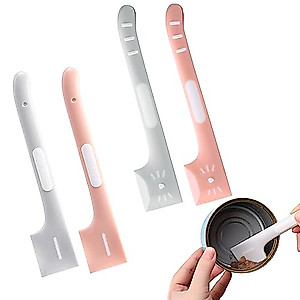 4 PACK Pet Food Can Supplies Mixing Spoons Canned Scoop for Cat Dog Feeding and Wet Storage (Pink + Gray)