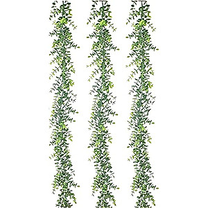 1Packs 5.91ft Artificial Garlands Greenery Garlands Vines Faux Hanging Plants for Wedding Table Arch Wall Party Home Decor 10 Wire Wreath