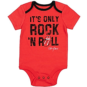 Rolling Stones Infant Baby Boys 3 Pack Bodysuits Red/Grey 24 Months