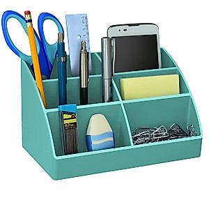 Acrimet Incline Desktop Easy Organizer Caddy Holder - Supplies Storage and Home Organization (Plastic) (Solid Green Color)
