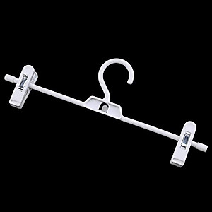 Mvude Cloth Clip Hanger Plastic Pant Hangers Space Saving for Pants Skirts Clothes,White