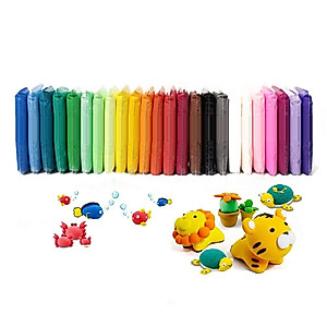 24 Colors Air Dry Clay Magical Kids Clay Ultra Light Modeling Clay Artist Studio Plasticine Toy Safe and Non-Toxic Modeling Clay