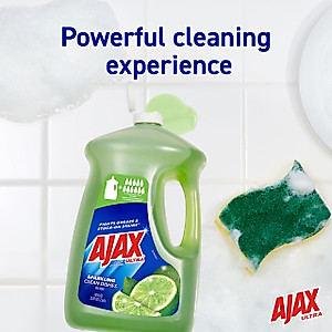Ajax Ultra Dishwashing Liquid Dish Soap Refill, Vinegar and Lime Scent, 90 fluid ounce