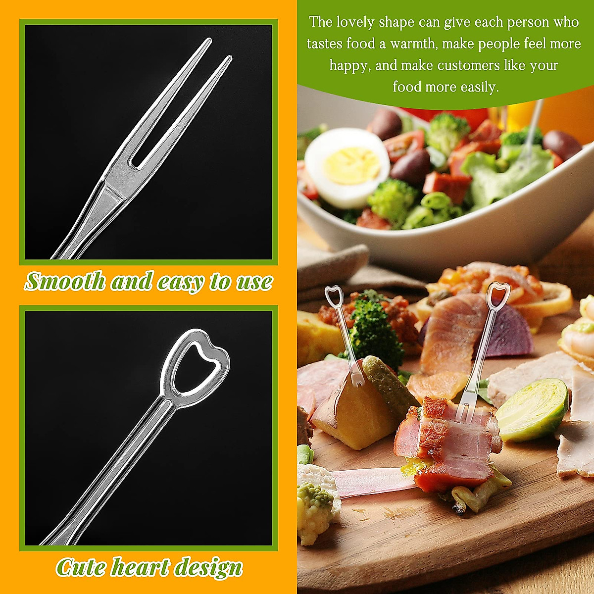 GothaBach 1000Pcs Disposable Plastic Fruit Forks Cake Forks Cutlery Forks Two Prongs Skewers Blunt End Toothpicks Mini Cocktail Tasting Forks Fruit Food Picks for Party and Daily Life