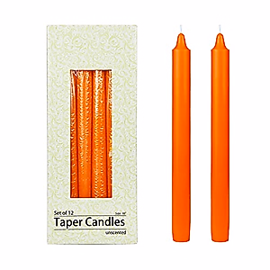10 Inch Orange Straight Taper Candles