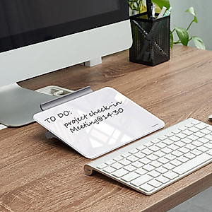 Small Desktop Glass Dry-Erase whiteboard - 8 X 6 Inches Tabletop Easel whiteboard with Stand, Desk Board Buddy for Artist, Teacher and Student