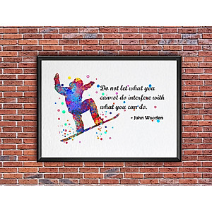 Dignovel Studios 13X19 Unframed Snowboard Sports Do Not Let What You Cannot Do Interfere Quotes Watercolor Art Print Inspirational Wall Art Housewarming Office Home Decor DN557