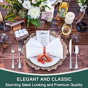 40 Pieces Silverware Set, Pearled Edge Silverware Cutlery Set Service for 8, Premium Stainless Steel Flatware Set, Knife Fork Spoon Tableware Set for Home, Restaurant, hotel, Dishwasher Safe