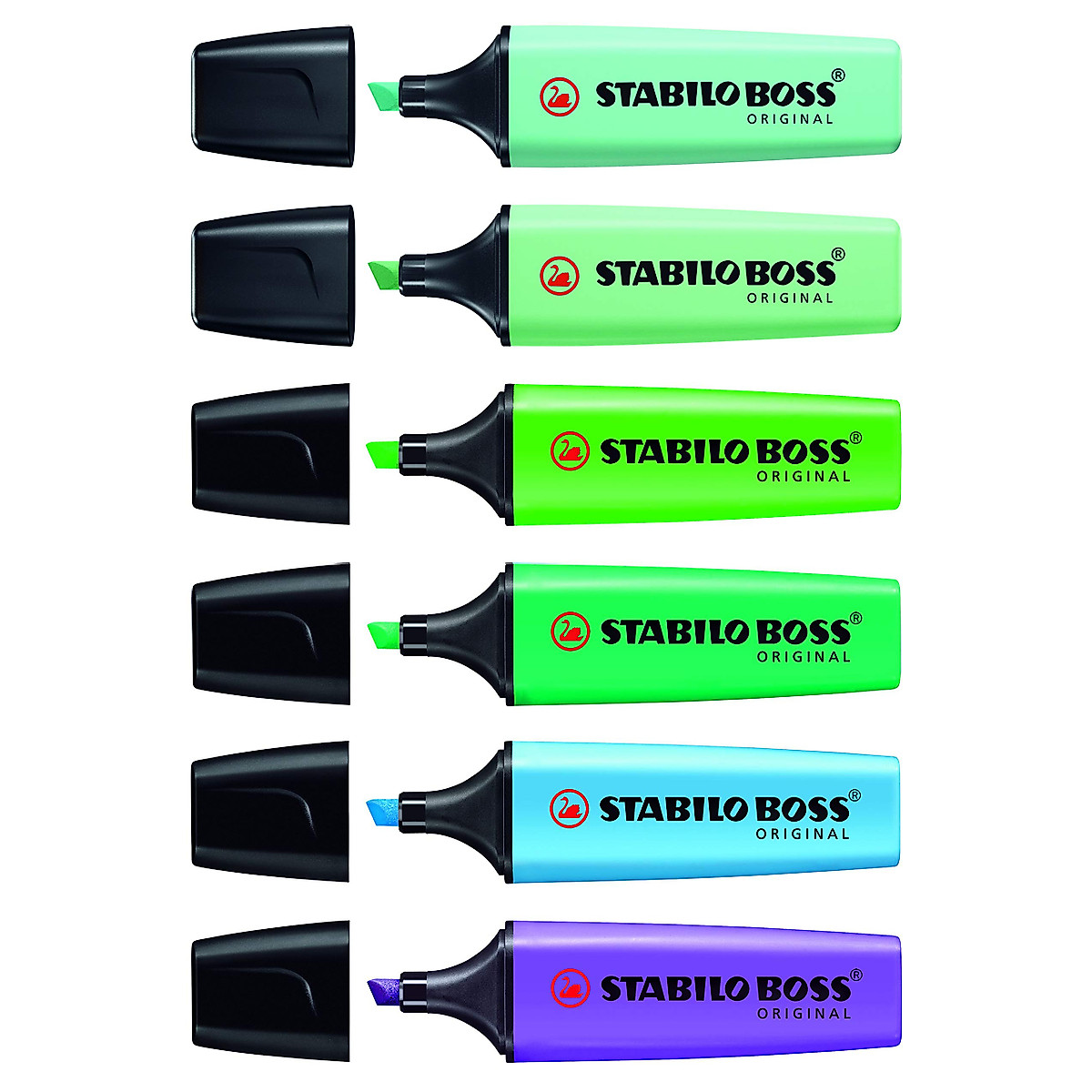 STABILO Highlighter BOSS ORIGINAL & Pastel - Wallet of 6 - Assorted Colours