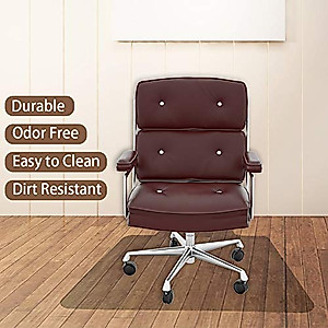 Office Chair Mat for Hardwood Floor, Home Office Tile Floor Protector Rolling Computer Desk Chair Mat Transparent Clear Plastic( 36" x 48'' with Lip), Easy Glide for Chairs Flat without Curling