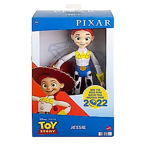 Mattel Disney and Pixar Toy Story Large Action Figure, Posable Jessie Collectible in Signature Cowgirl Look with Removable Hat, 12-inch Scale