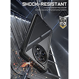 Poetic Guardian Case for OnePlus 11 5G 6.7" (2023) [20 FT Mil-Grade Drop Tested], Full-Body Hybrid Shockproof Bumper Cover with Built-in Screen Protector, Black/Clear