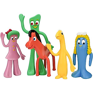 NJ Croce Gumby & Friends Action Figure Boxed Set Multicolor Gumby Toy Gift Flexible and Poseable Gumby Gift for Kids Gumby Toy Durable Classic Toy Set