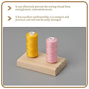 SEWACC 2 Pcs Wooden Thread Holder Embroidery Thread Rack Sewing Wire 2 Spool Stand for Embroidery Quilting and Sewing Thread Organizer