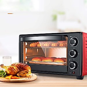 Mini Oven 23 L,Electric Oven 1300 W Adjustable Temperature 70-250 ℃ and 60 Minutes Timer with 3 Heating Functions for Baking Cooking Grill Toaster Oven Happy Life