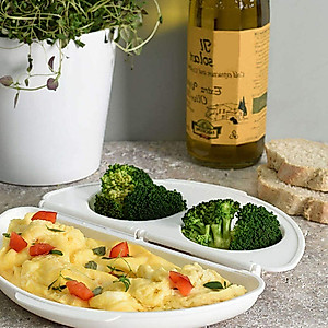 YYYFEI Easy Egg Breakfast Set,Microwaveable Microwave Omelet Pan and 2 Cavity Egg Poacher Set BPA Free Plastic Quick Egg Maker